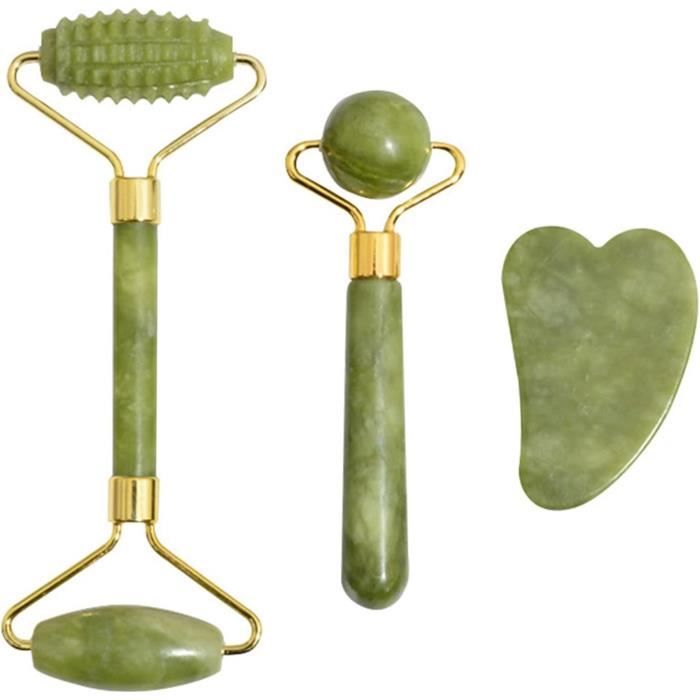 Jade Roller & Gua Sha Set | Facial Beauty Roller Skin Care Tools, Soin ...