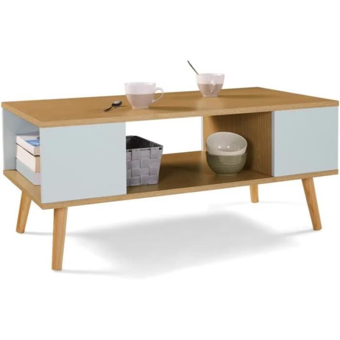 IDMarket - Table Basse scandinave Alize Bois et Vert108 - Cdiscount Maison