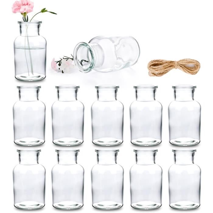 Glovios Petits Vase en Verre Lot de 12 Mini vases en Verre Transparent ...