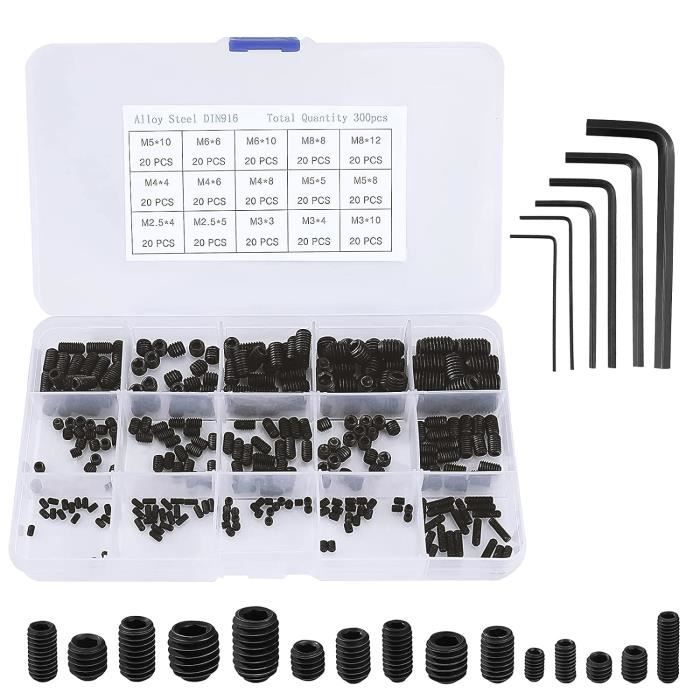 Vis Sans Tête Hexagonale M2.5 M3 M4 M5 M6 M8 Grub Screws Assortiment ...