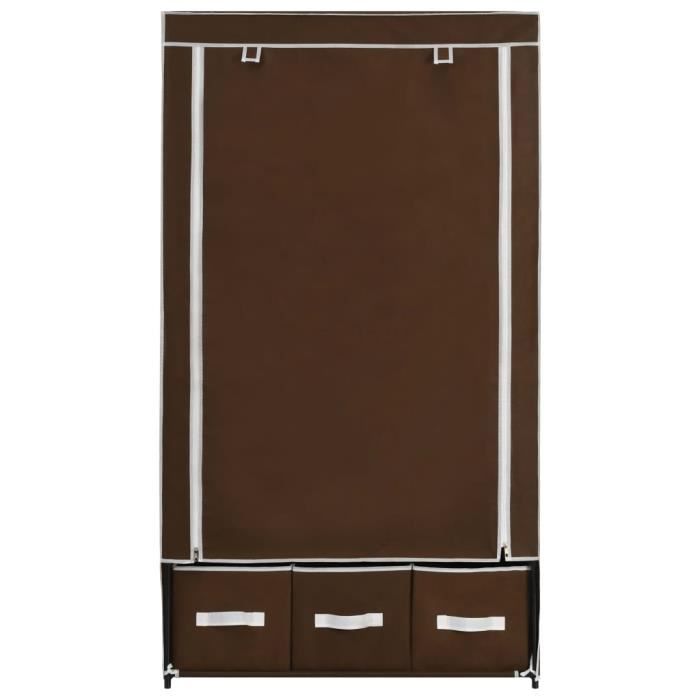 RHO - Garde-robe Marron 87x49x159 cm Tissu - DX1869 - Cdiscount Maison
