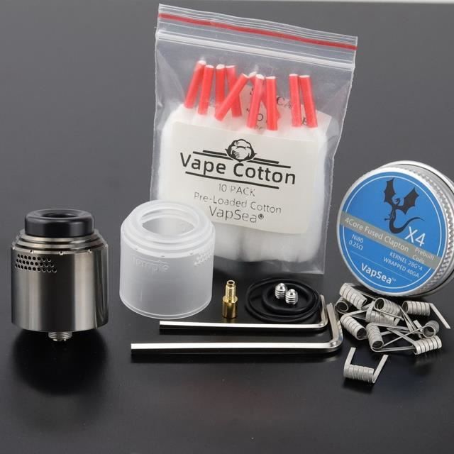 ALLUME-CIGARE,Gun-4xCoil-Cotton--atomiseur RDA à double bobine de 28MM ...