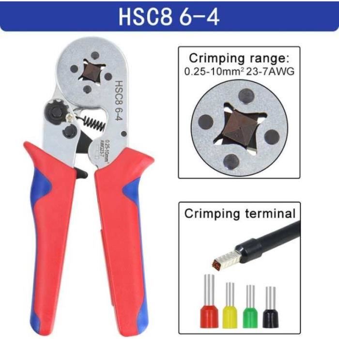 GTY05745-PINCE DE SERRAGE,Pince à sertir à cliquet auto-ajustable HSC8, pince à découper YE-1R ...