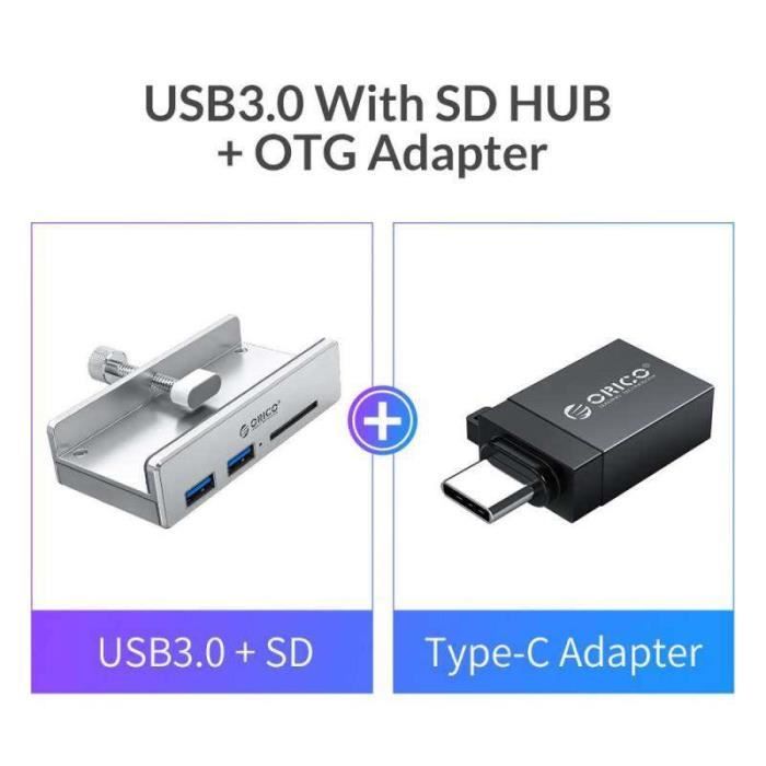 CS-00970-HUB USB 3.0 avec 4 Ports de charge. Clip de bureau. adaptateur ...