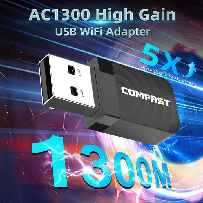Clé WiFi USB COMFAST CF-812AC double bande 1200Mbps, 2.4GHz + 5GHz ...