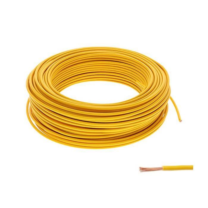 FIL ELECTRIQUE SOUPLE BOITE DE 50 METRES - dtail : SECTION 1 MM² JAUNE ...