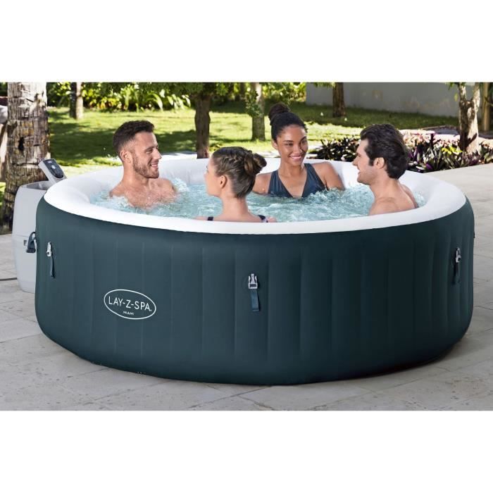 Spa gonflable BESTWAY - Lay-Z-Spa Miami - 140 airjets - 196 x 66 cm - 4 ...