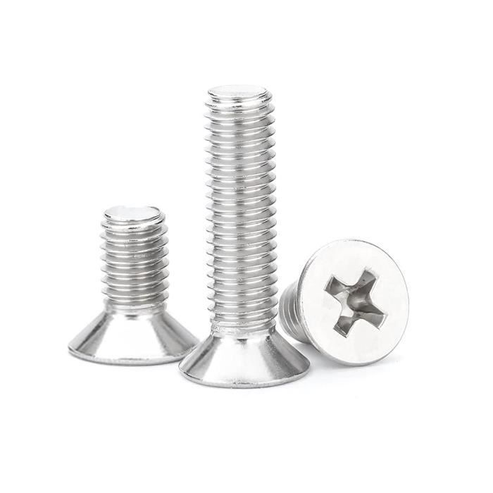 Vis Boulon À Tête Fraisée Phillips Cruciforme En Acier Inoxydable Vis À ...