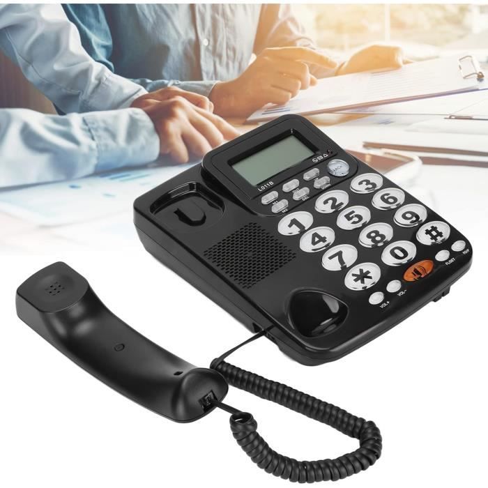 Téléphone de Bureau Filaire, Gros Boutons Filaire Fixe, pour Les Chambres D'hôtel de Bureau à ...
