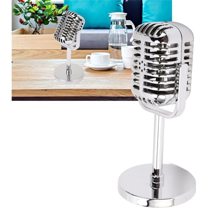 TROPHY microphone rétro, décor de table de scène de microphone vintage ...