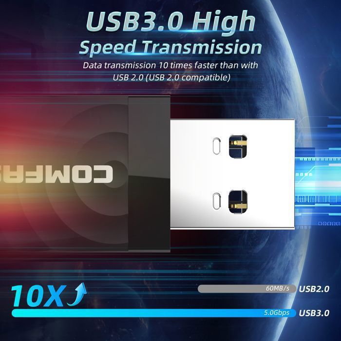 Clé WiFi USB COMFAST CF-812AC double bande 1200Mbps, 2.4GHz + 5GHz ...