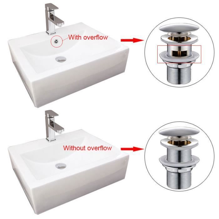 Pas de drain - 1 - Bouchon De Vidange Pop-up Pour Lavabo De Salle De ...