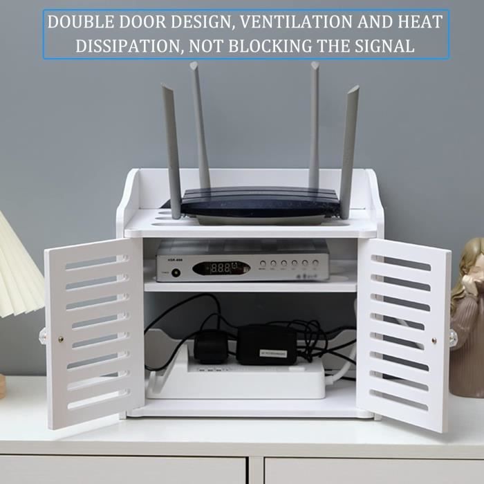 Modem De Routeur Wifi, Étagère Flottante Blanche, Cachette Murale ...