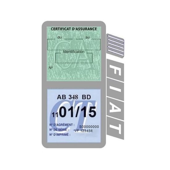 FIAT UNO VD31 GRIS POCHETTE ETUI VIGNETTE ASSURANCE VOITURE ET CONTROLE ...