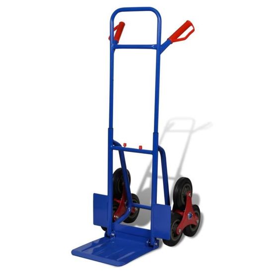 Diable 6 roues bleu et rouge capacité de charge 200 kg - Cdiscount ...