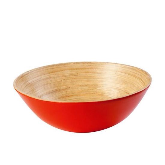 Saladier en bambou laqué orange MEN205OR - Cdiscount Maison
