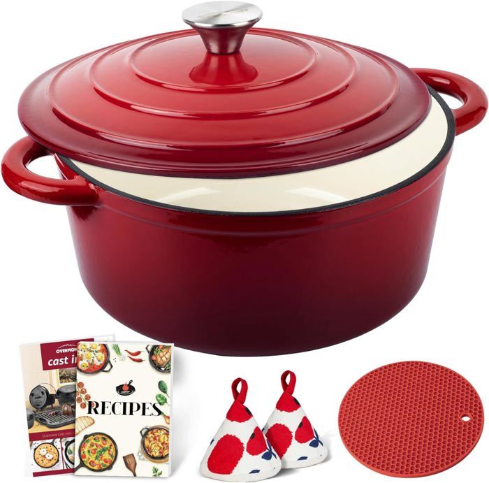 26 cm Cocotte en Fonte Émaillée Four Hollandais Antiadhésive avec ...