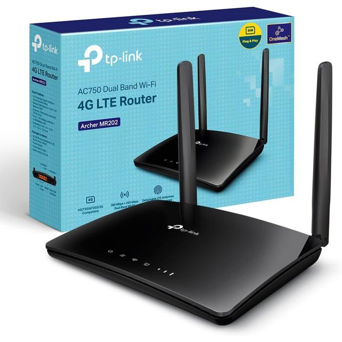 Archer Mr202 Box 4G, Router 4G Lte 150Mbps Wifi Ac 750Mbps, 2 X Sma For ...