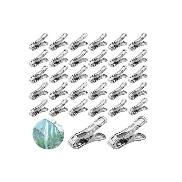 50 Pièces Clips pour Serre en Acier Inoxydable Clip de Film de Serre ...