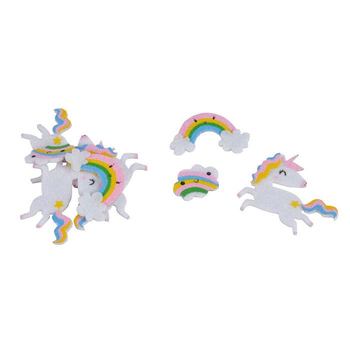 Lot de 8 Stickers Feutrine "Licornes" 15cm Multicolore - Cdiscount ...