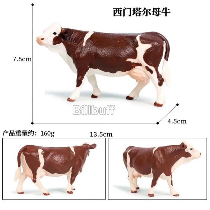 Chiffres de vache y - Figurines de ferme de Simulation, 1 pièce, Bétail ...