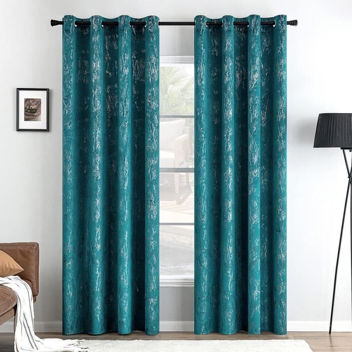 Miulee Rideau Salon Velours Décoratifs Doux Rideaux Opaque Rideau ...