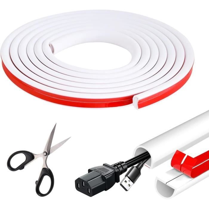 Cache Cable Goulotte Auto-Adhésif 3m,Mini Goulotte de Câble pour Cacher ...