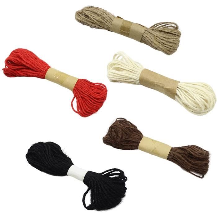 Ficelle Jute Colorée Naturelle 5 Couleurs Ficelles Papier Artisanale ...