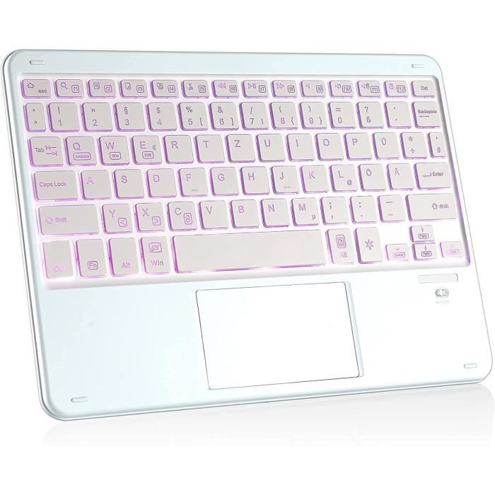 CLAVIER POUR TABLETTE TACTILE Clavier Bluetooth éclairé avec pavé ...
