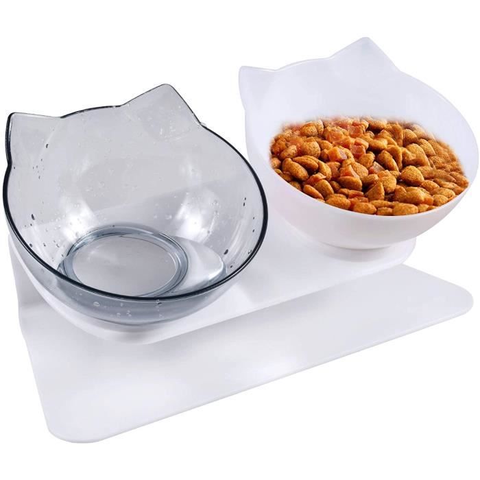 Double bol pour chat - Gamelle inclinable à 15° - Chargeur pour animaux ...