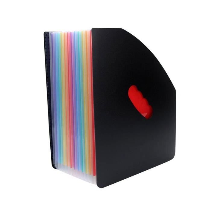 La couleur noire Mini classeur extensible de 13 poches, organiseur A4 ...