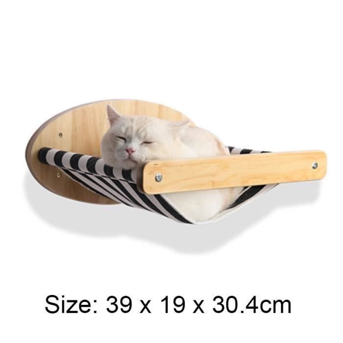 Griffoir,Hamac mural en bois massif pour chats,1 pièce,meuble pour ...