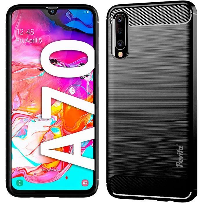 Coque de Protection en TPU Samsung Galaxy A70 avec Motif en Fibre de ...