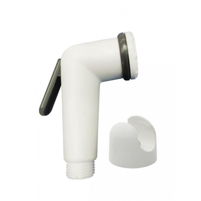 Douchette WC blanc shattaf bidet avec support mural - Cdiscount Bricolage
