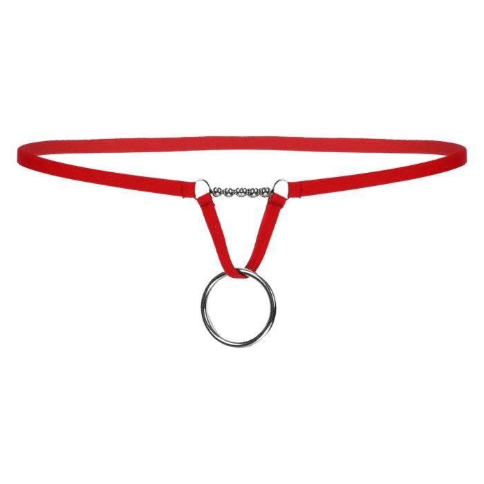 IEFIEL Homme String Ouvert Sous-vêtements Trou Pénis Sexy Tanga Thong ...
