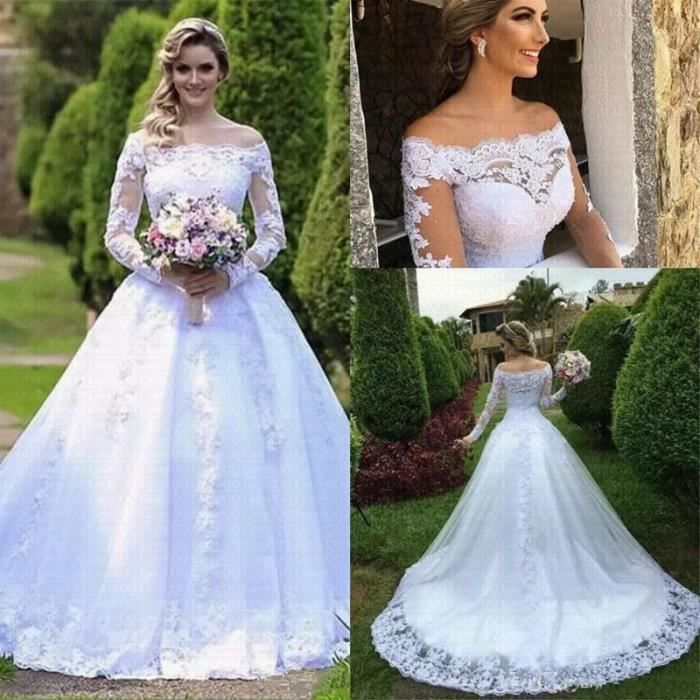 Robe de mariée à queue traînante - Chaque épaule - Nouveau modèle ...