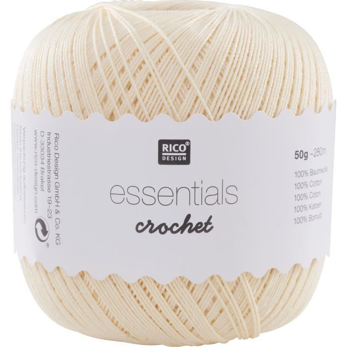 Fil Rico Design Essentials Crochet - RICO DESIGN - Vanille - Fil lisse ...