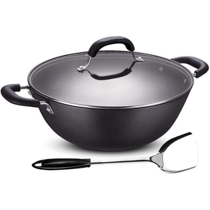 Wok Pot Casserole En Fonte À Double Oreille Sans Revêtement-Avec ...