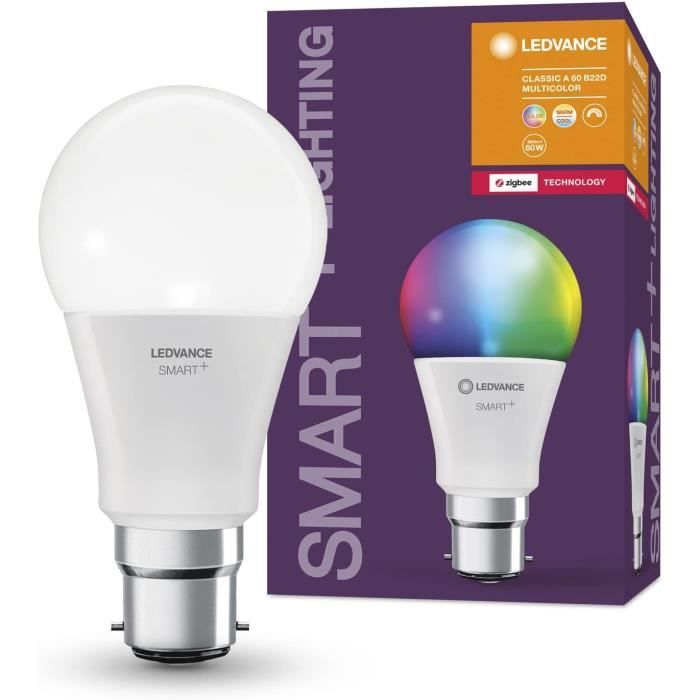 Lampe Smart+ Avec Technologie Zigbee, 9W, A60, Mat, Socle B22D, Couleur De Lumière Rgbw ...