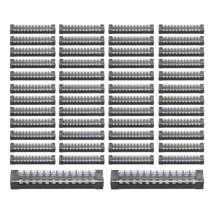 VBESTLIFE borne à vis 50 borniers 15A 600V 12 sections connexion bons ...
