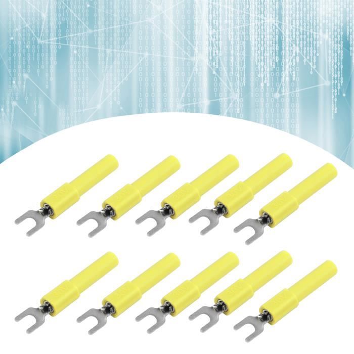 Lot de 10 connecteurs à fourche 4mm pour fils électriques en U pour ...