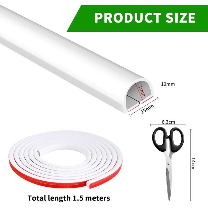 Cache Cable Goulotte Auto-Adhésif 3m,Mini Goulotte de Câble pour Cacher ...