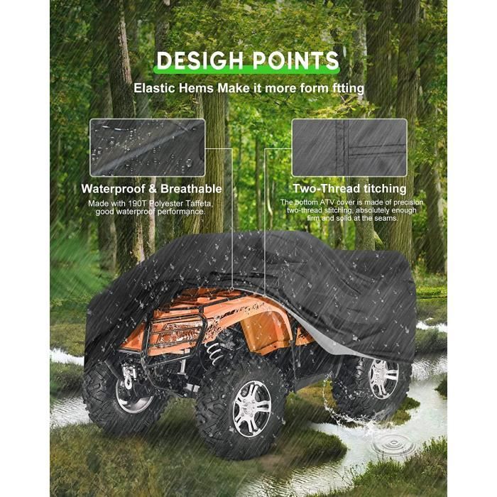 DASINKO Housse extérieure pour quad/moto 190T 210×120×115 cm ...