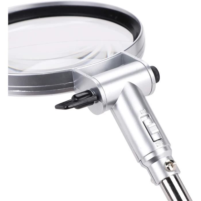 2.5X Loupe sur Pied Réglable en Métallique Supporte Loupe de Table ...