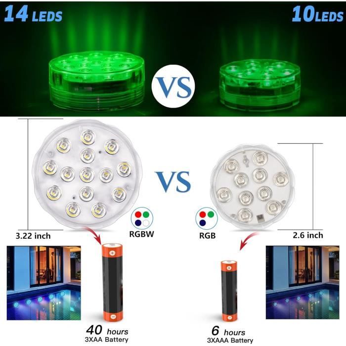 Lumière Led Submersible Avec Télécommande, Lumiere Piscine Pour Étang ...