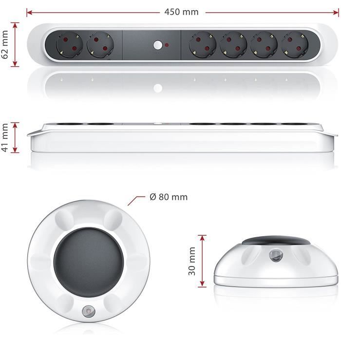 CSL Bloc multiprise, à 6 Prises avec télécommande sans Fil, 230V CA ...