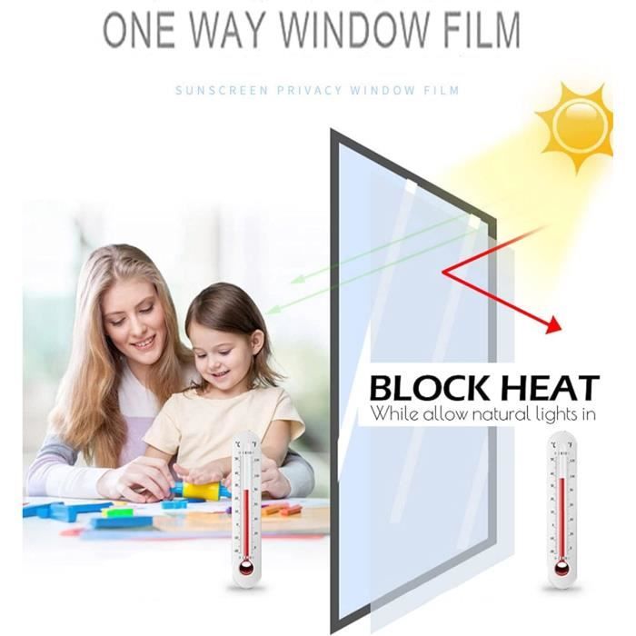 Film De Fenêtre Sans Tain Jour Intimité Blocage Du Soleil Réfléchissant ...