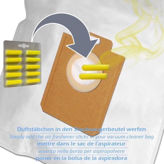 Set 10 Sacs Aspirateur + 10 Parfums + 1 Filtre pour Tornado Campus to ...