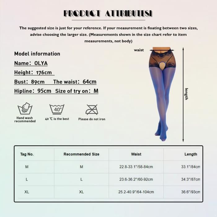 IEFIEL Collant Ouvert Femme Entrejambe Bas Huile Brillant Collant ...