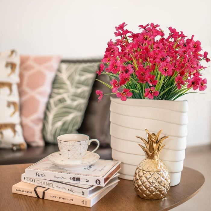 Fleurs Artificielles Extérieur Lot De 12 Fausses Fleurs Uv Résistant ...